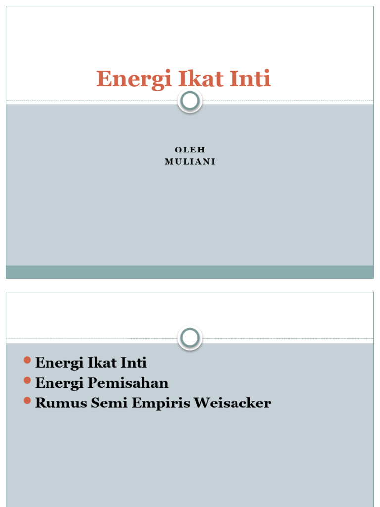 Energi Ikat Inti dan Rumus Weizsacker | PDF