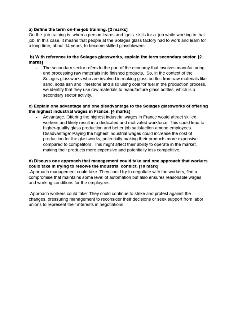 On-the-Job Training and Glassworks Insights | PDF