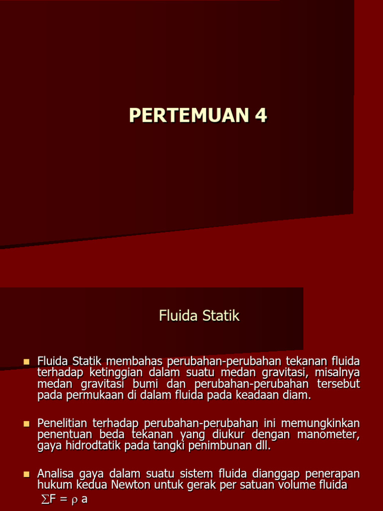 Dasar-Dasar Fluida Statik dan Hukum Archimedes | PDF