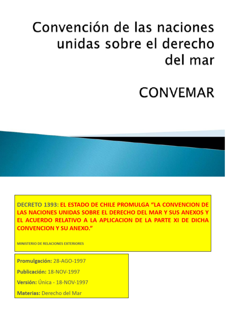Reglamentación 8 La CONVEMAR Act Al 13 Julio 2023 | PDF | Convención de ...