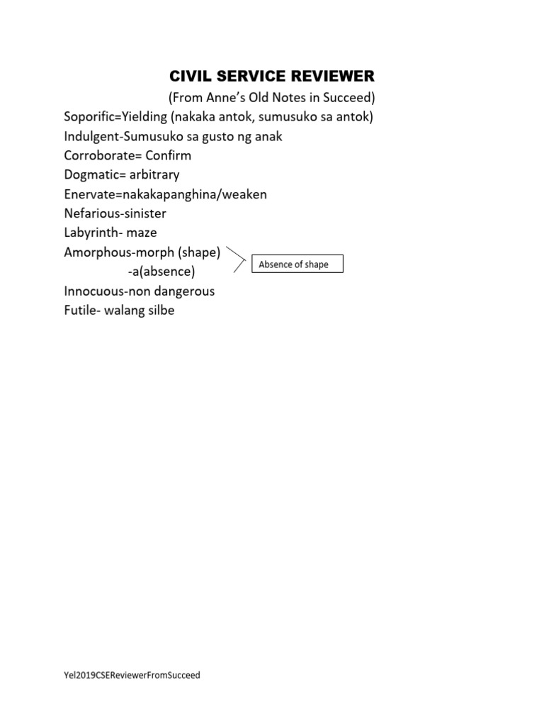 Civil Service Reviewer | PDF | Language Arts & Discipline