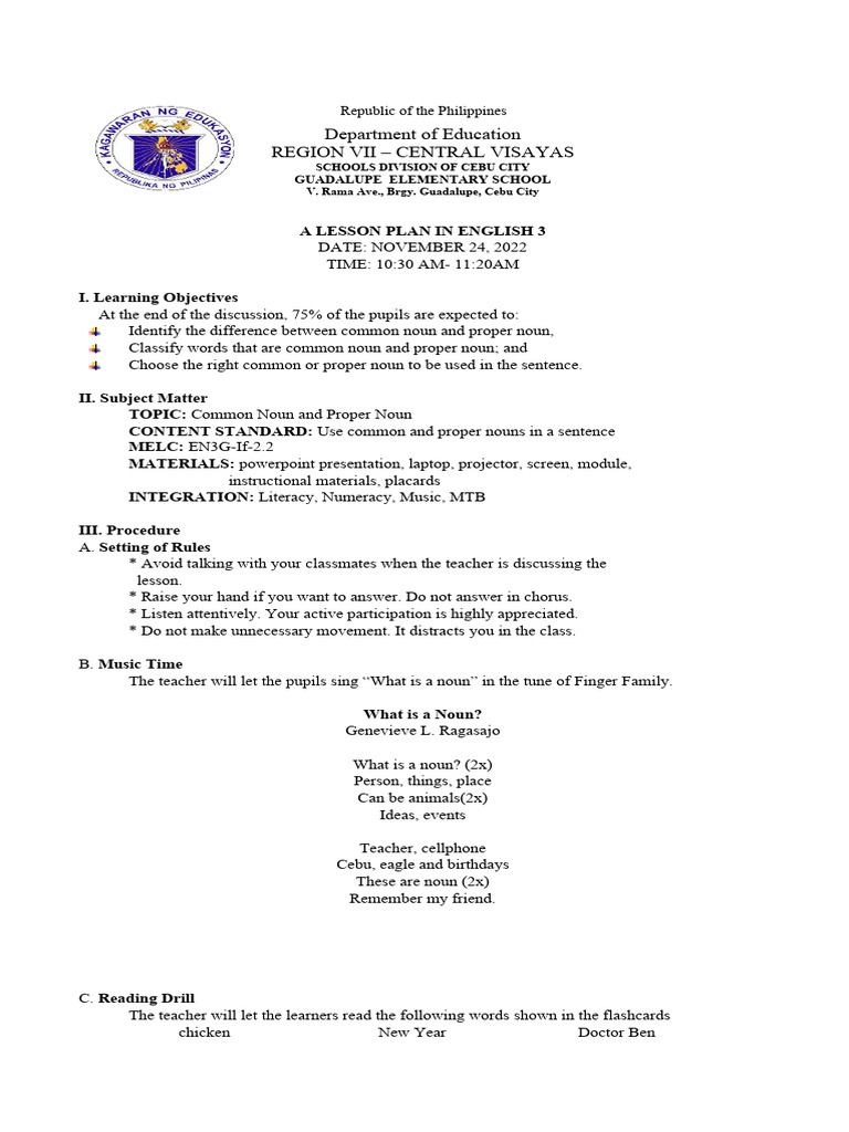 LP English Common Proper Noun q1 | PDF