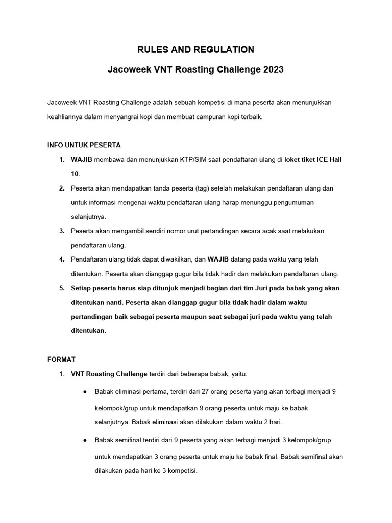 Jacoweek VNT Roasting Challenge R&R | PDF