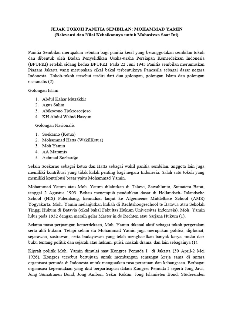 Jejak Tokoh Panitia 9 | PDF