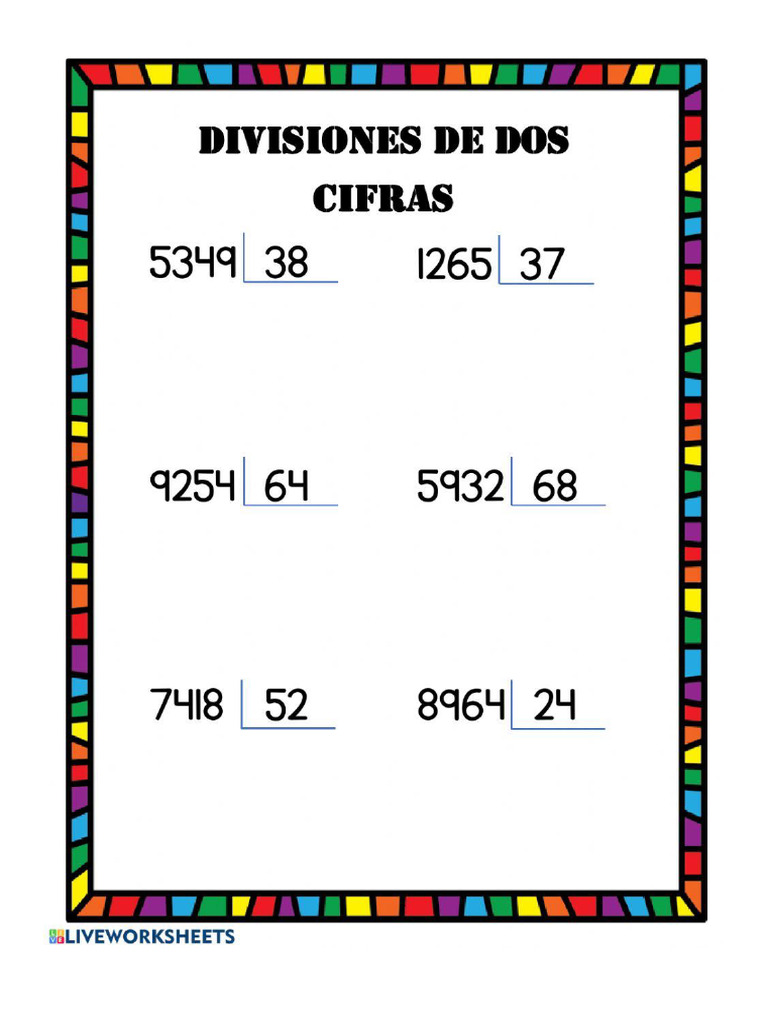 Divisiones de 2 Cifras | PDF