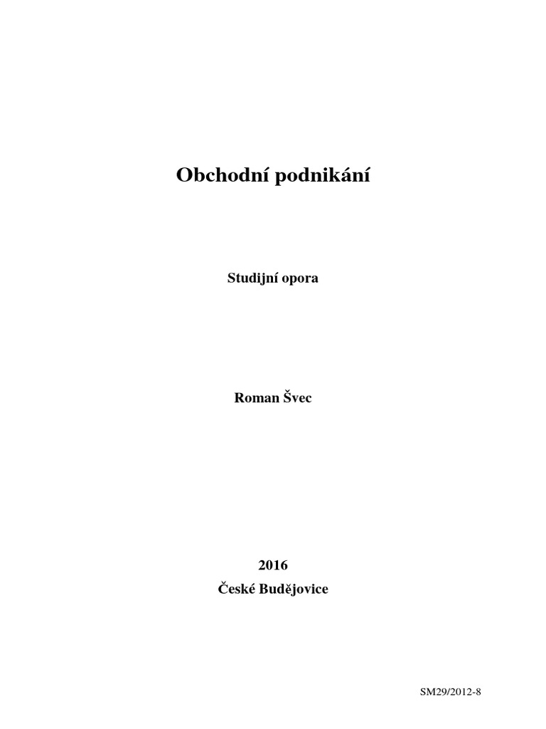 Obchodni Podnikani | PDF