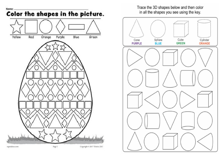 3d Shapes Coloring | PDF