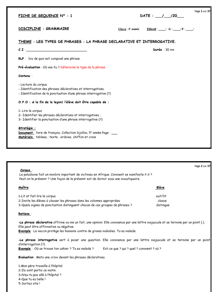Leçon de Grammaire - 2 | PDF