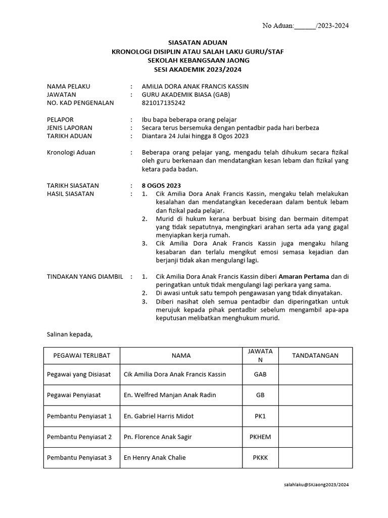 B Orangs I A Satan Salah Laku Staf | PDF