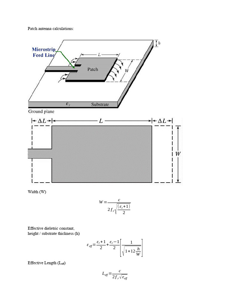 Patch Antenna Design Calculations | PDF | Applied And Interdisciplinary ...