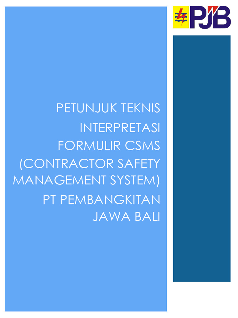 0. Interpretasi Formulir CSMS PJB - PLN | PDF