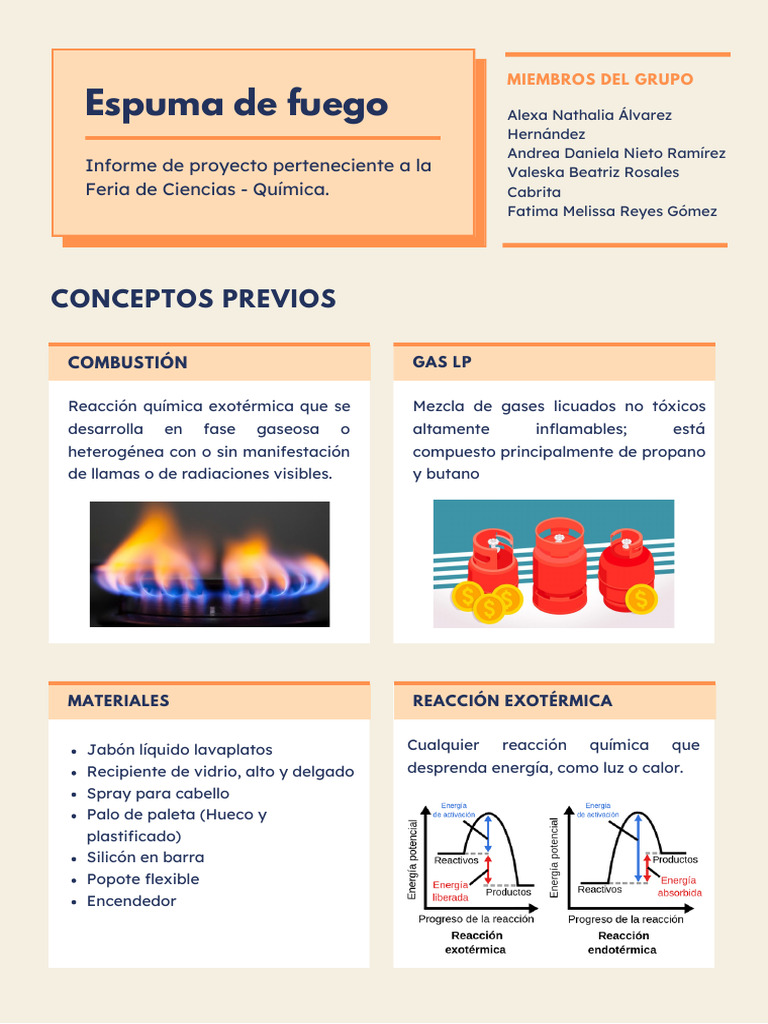 Espuma de Fuego: Reacción Exotérmica | PDF | Gases | Combustión