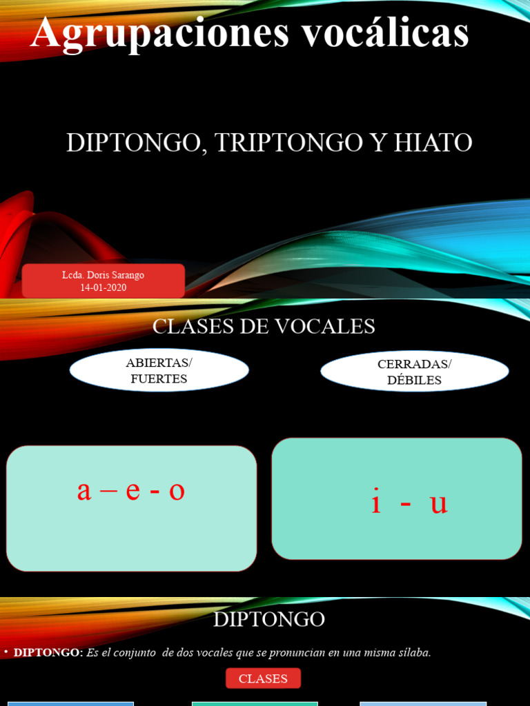 Diptongo, Triptongo y Hiato | PDF | Fonética | Lingüística
