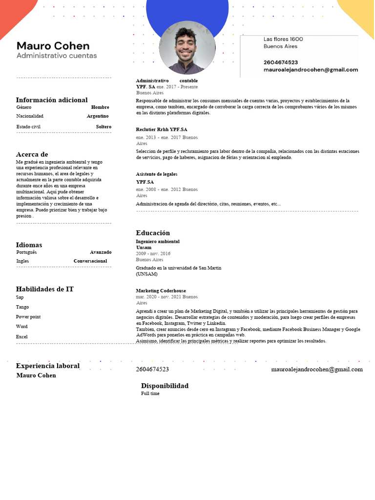 Curriculum Mauro Cohen 19 09 2023 21 59 18 1 | PDF