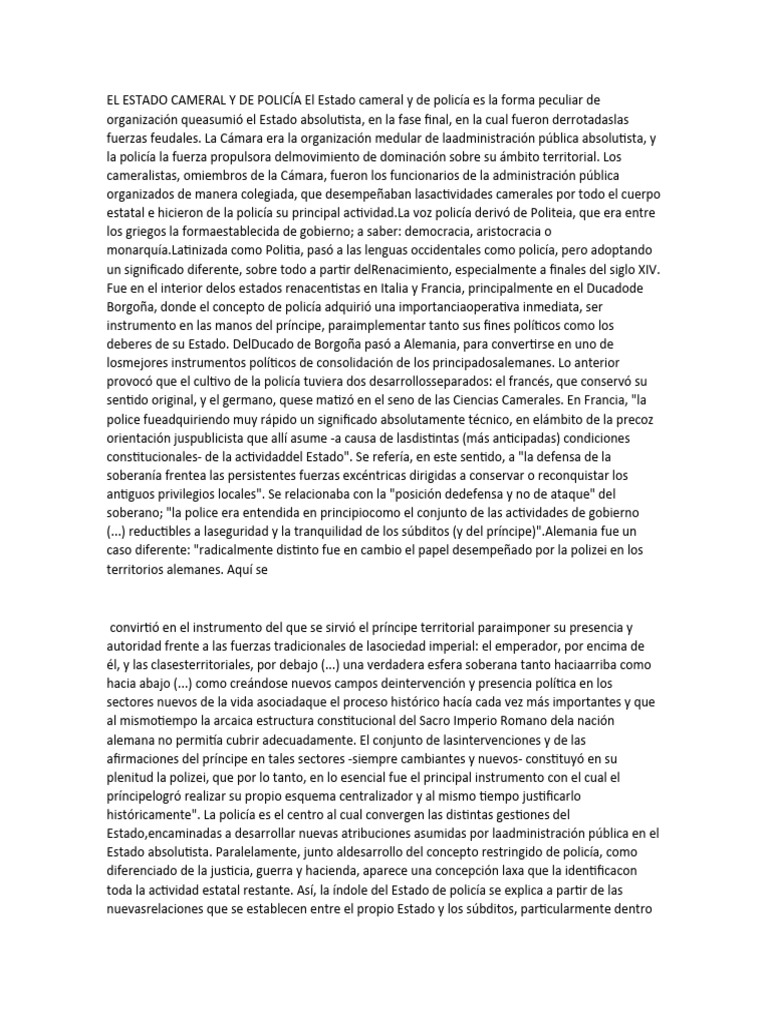 Estado Cameral y Policía en Alemania | PDF | Prusia | Reino de prusia