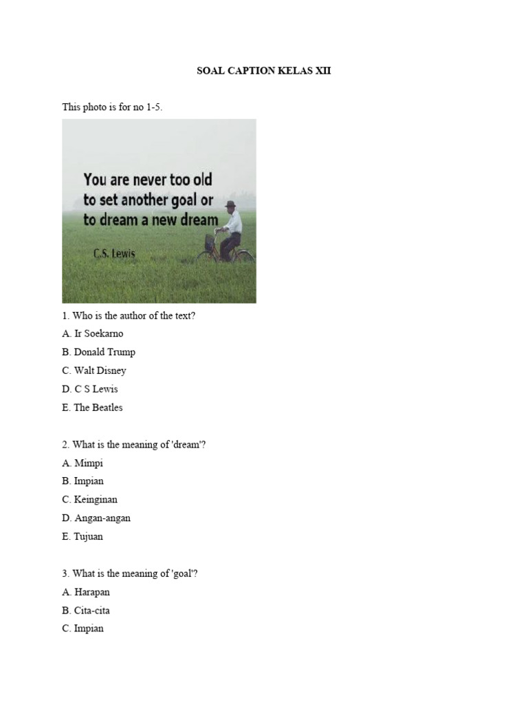 Soal Caption Kelas Xii | PDF