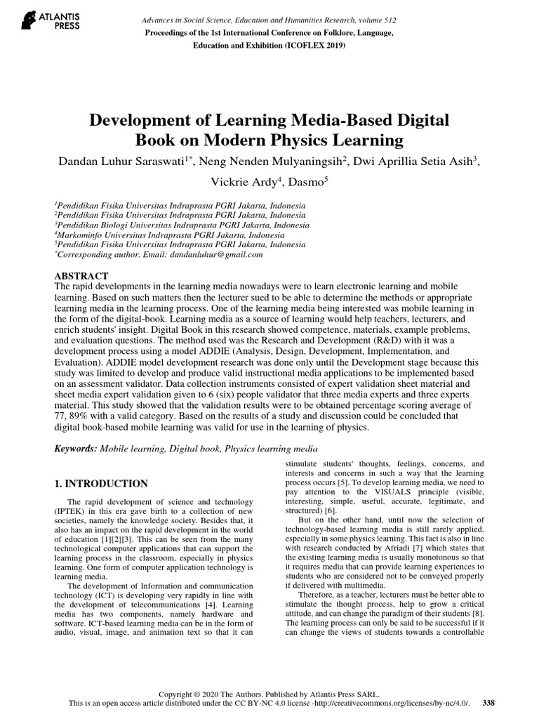 Development of Learning Media-Based Digital Book o | PDF Development of Learning Media-Based Digital Book o | PDF