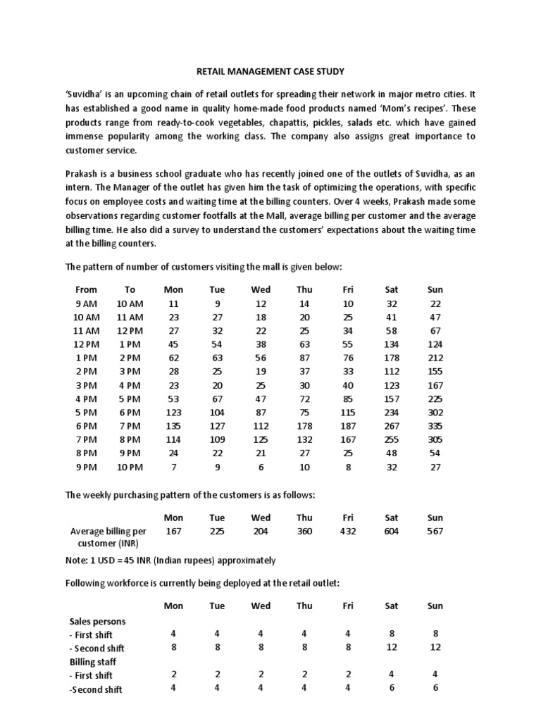 Retail Staffing & Billing Optimization | PDF | Retail | Economies