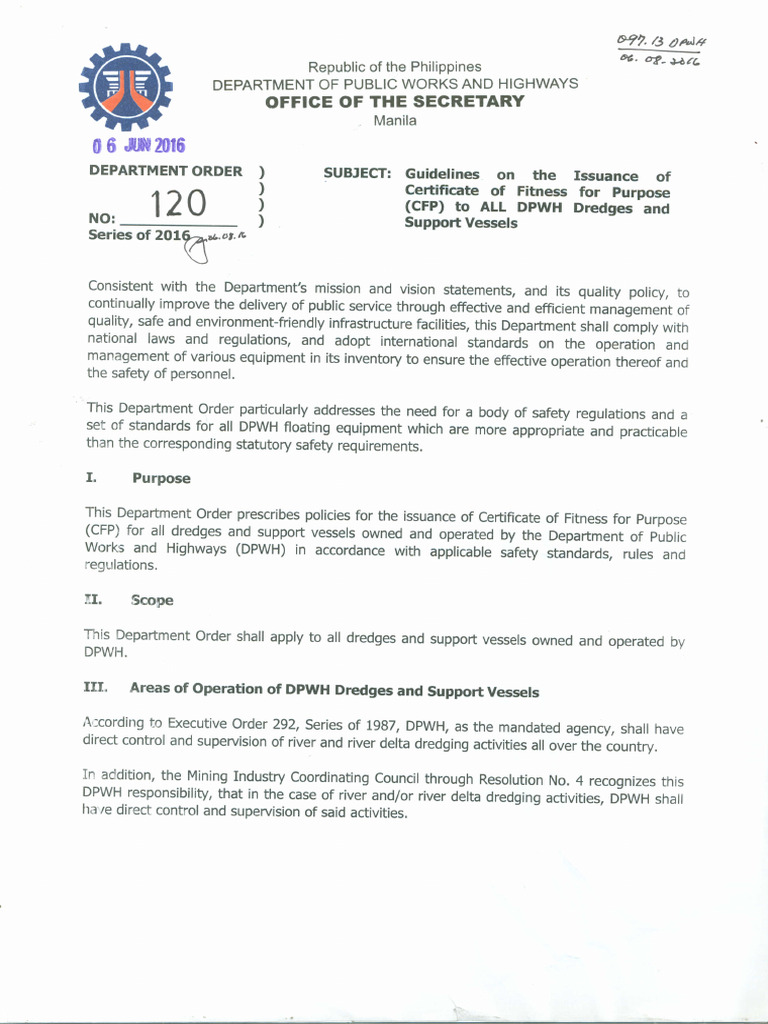 DO - 120 - s2016 - Guidelines On The Issuance of Certificates of ...