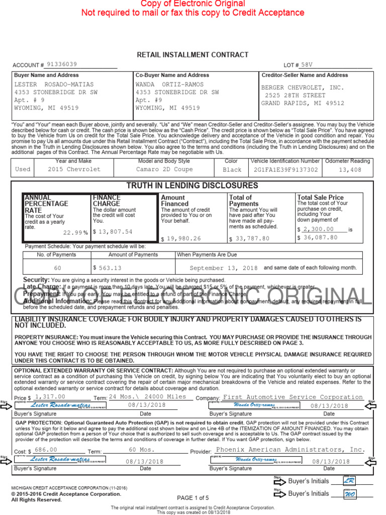 Credit Acceptance Contract | PDF | Arbitration | Insurance