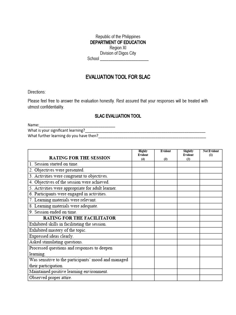 Evaluation Tool | PDF