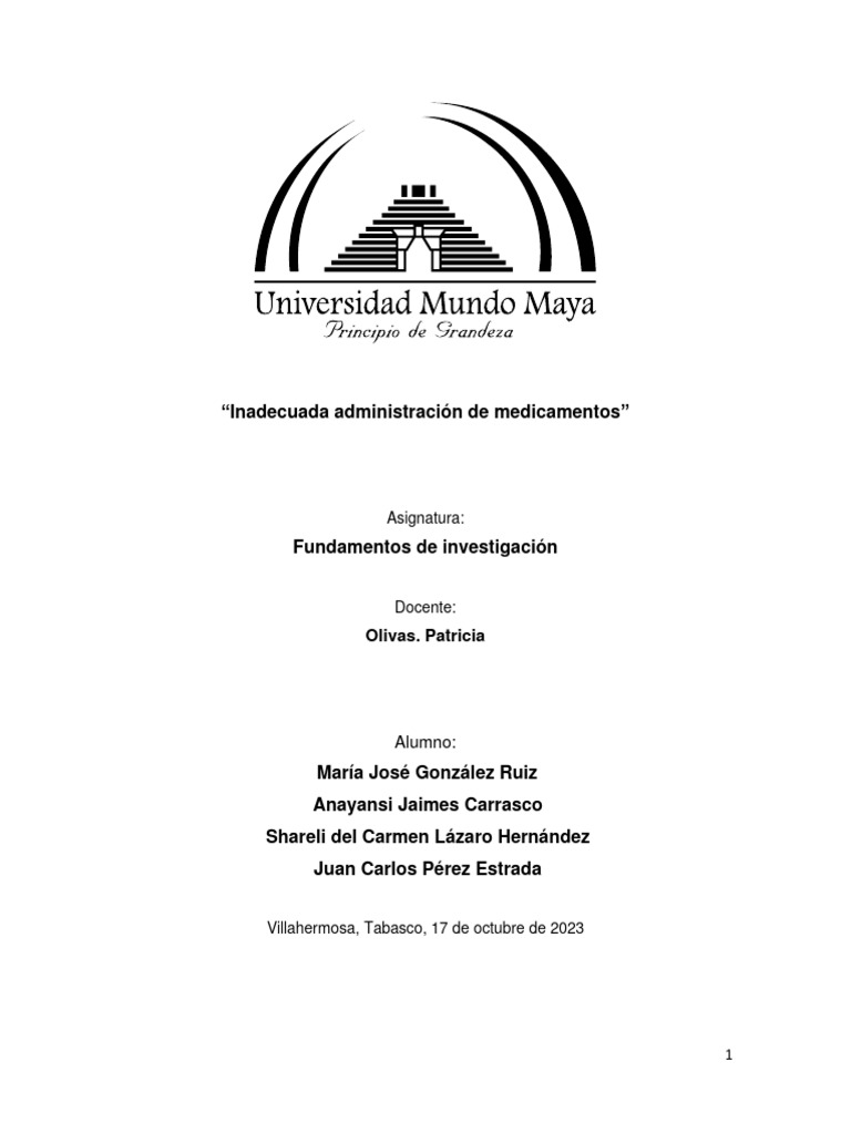 Inadecuada Administración de Medicamentos | PDF | Medicamentos con ...
