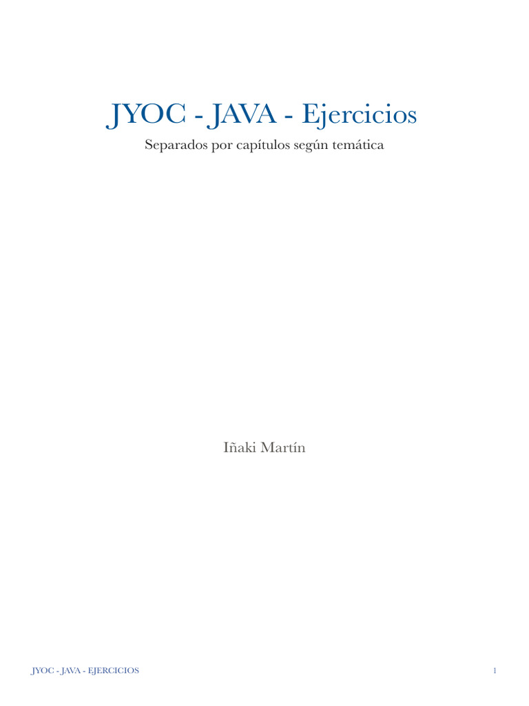JYOC JAVA Anexo1 Ejercicios | PDF | Java (lenguaje de programación ...