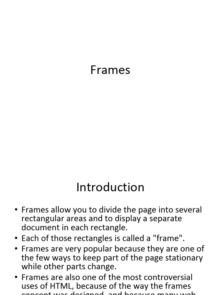 Lecture 7 Frames | PDF