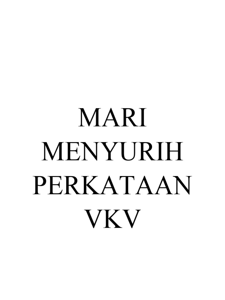 Mari Menyurih Perkataan VKV | PDF
