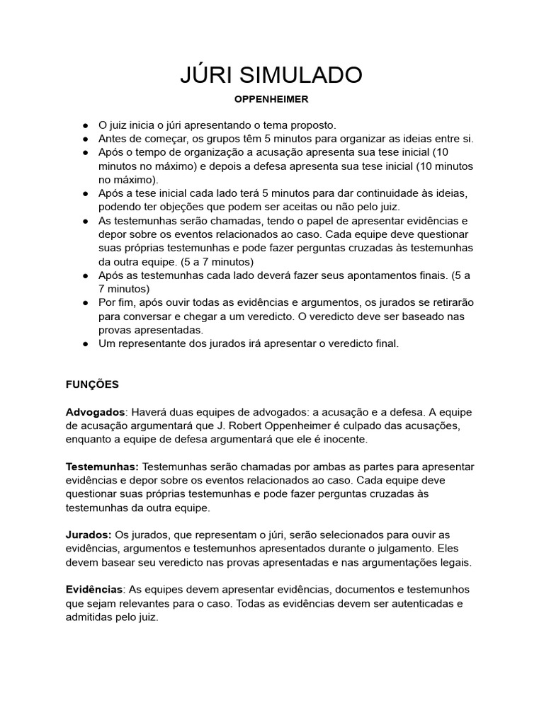 Júri Simulado | PDF