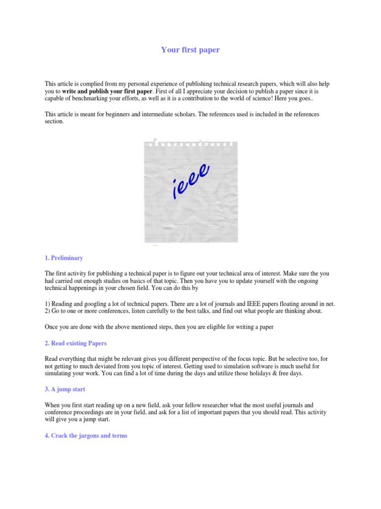 Guide to Writing Your First Paper | PDF | Abstract (Summary) | Simulation