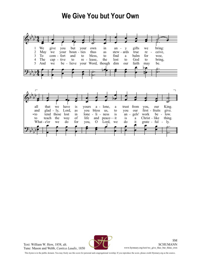 We Give You But Your Own | PDF | Religious Belief And Doctrine