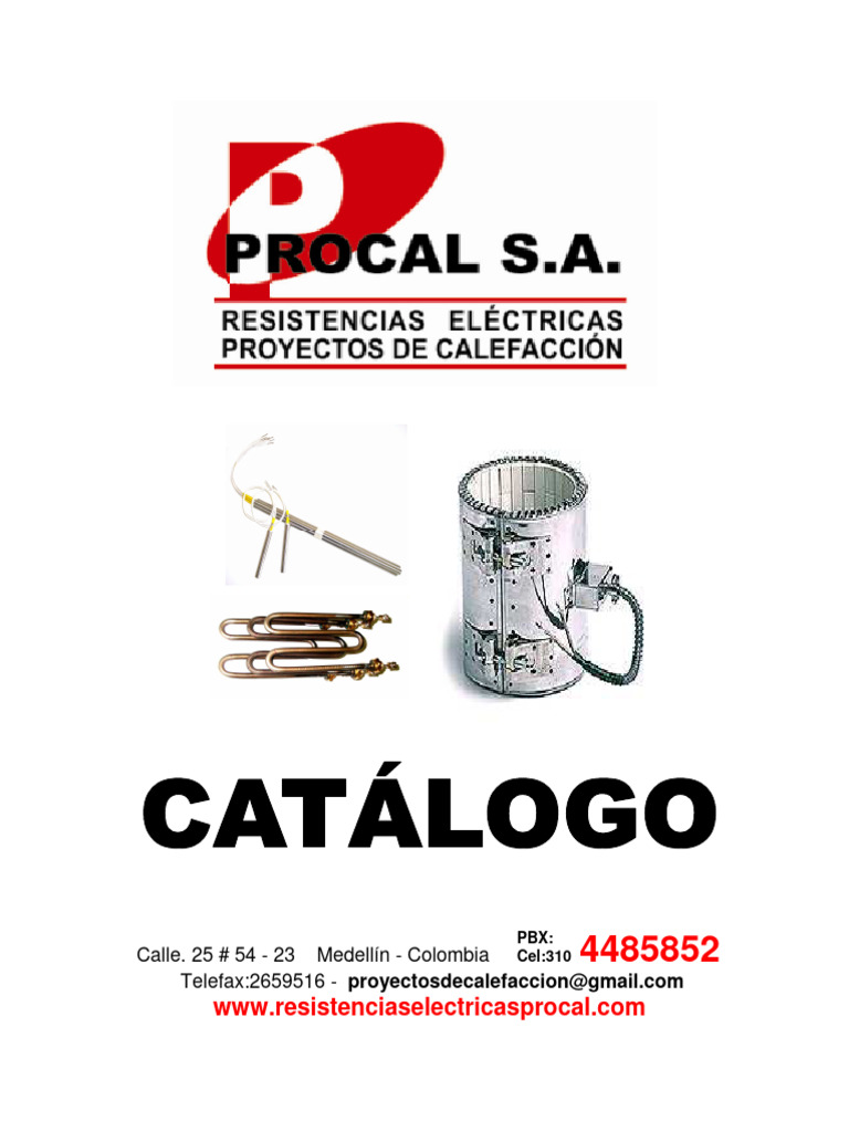 Catalogo Resistencias Electricas Proyectos de Calefaccion Procal Sa | Descargar gratis PDF ...