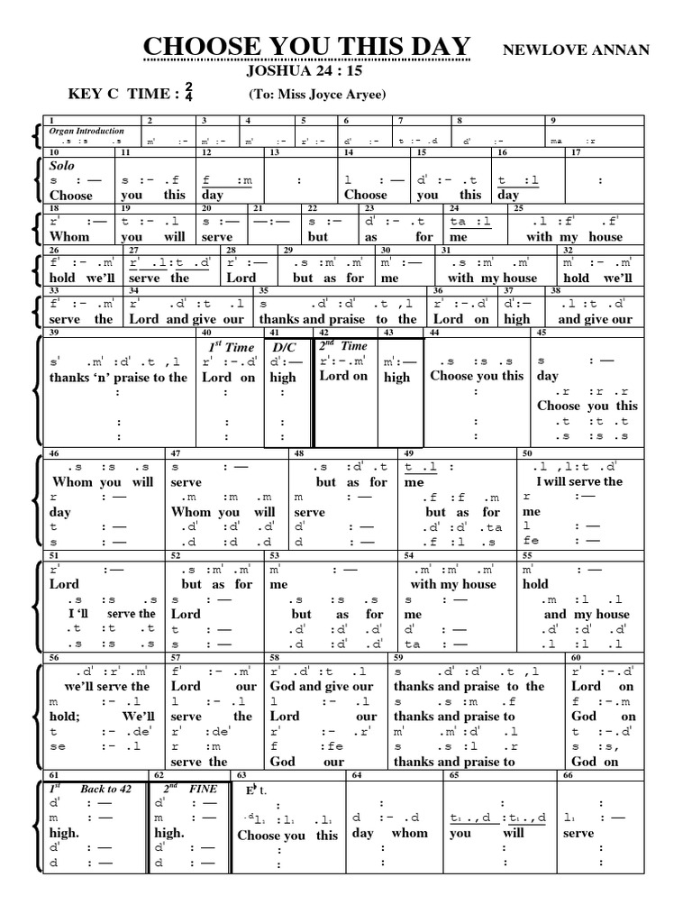 Choose You Dis Day | PDF