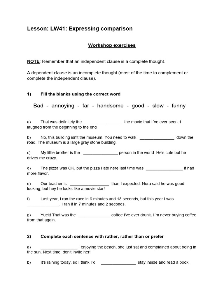 Lesson_ LW41_ Expressing comparison | PDF