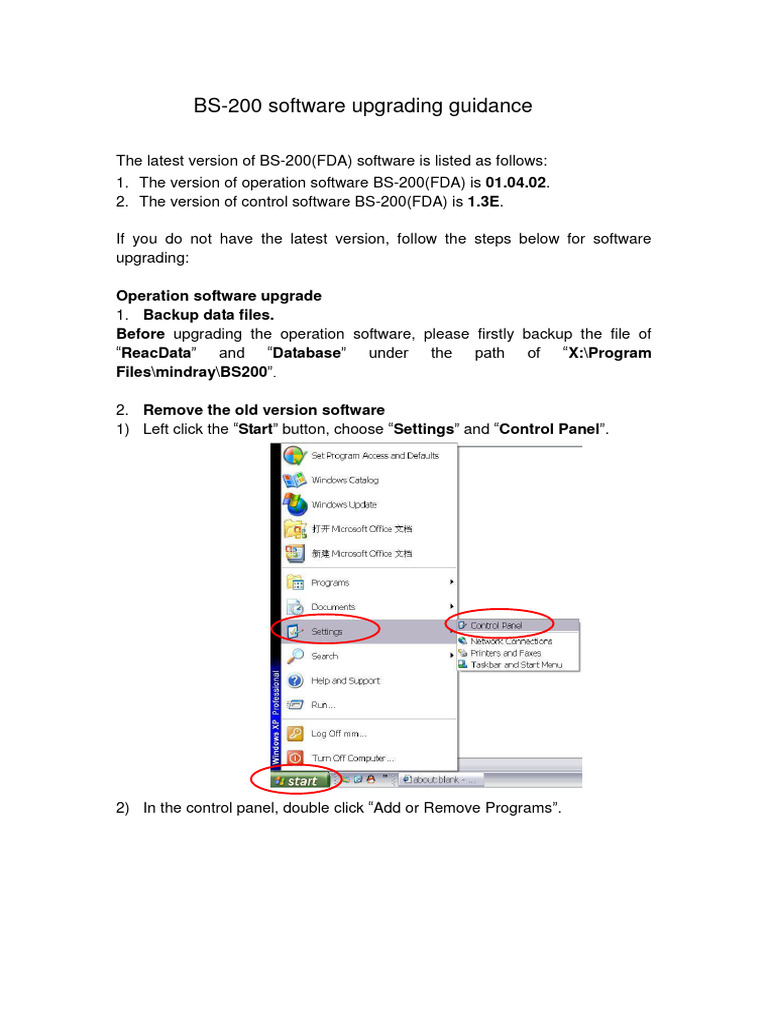 BS-200 Software Upgrading Guidance | PDF | Computers