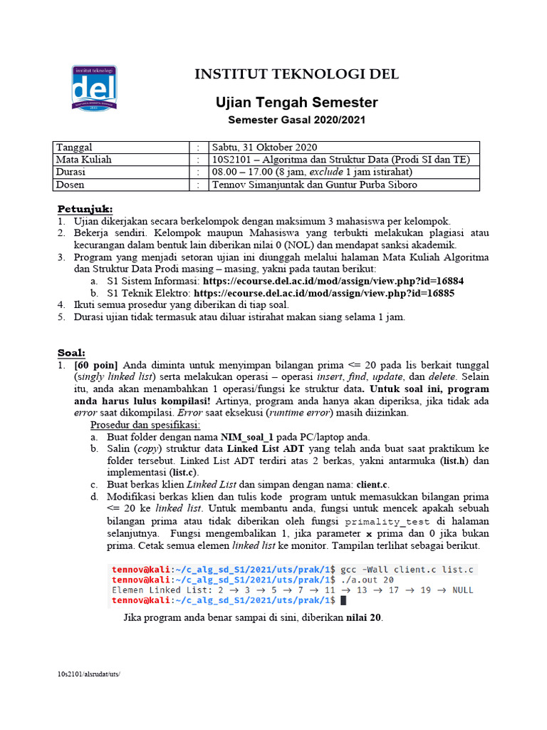 Uts Alstrudat 2021 | PDF | Komputer