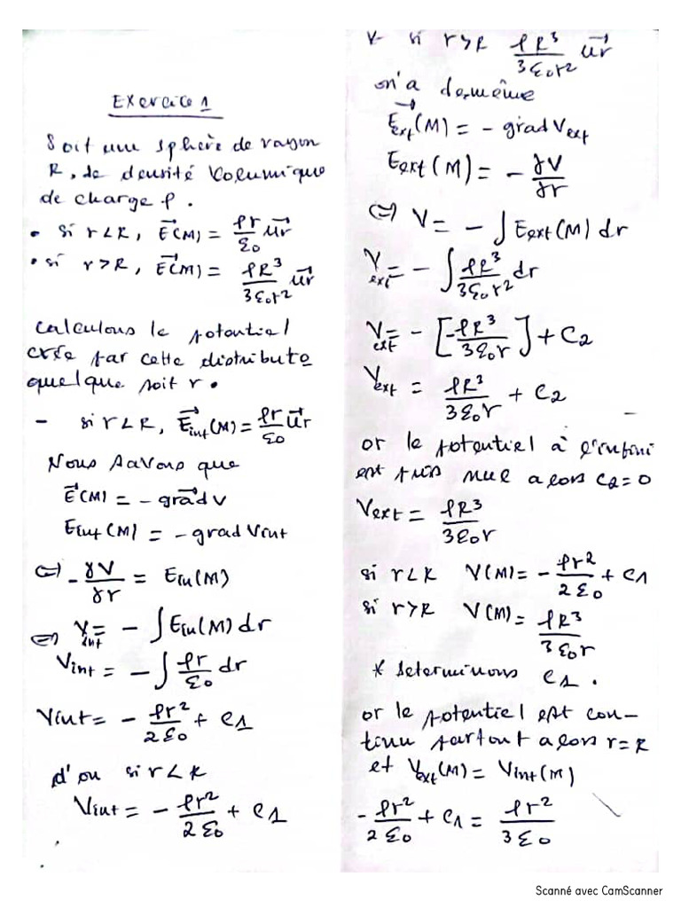 DH - Proposition de Correction SN D'électromagnetisme 1 | PDF
