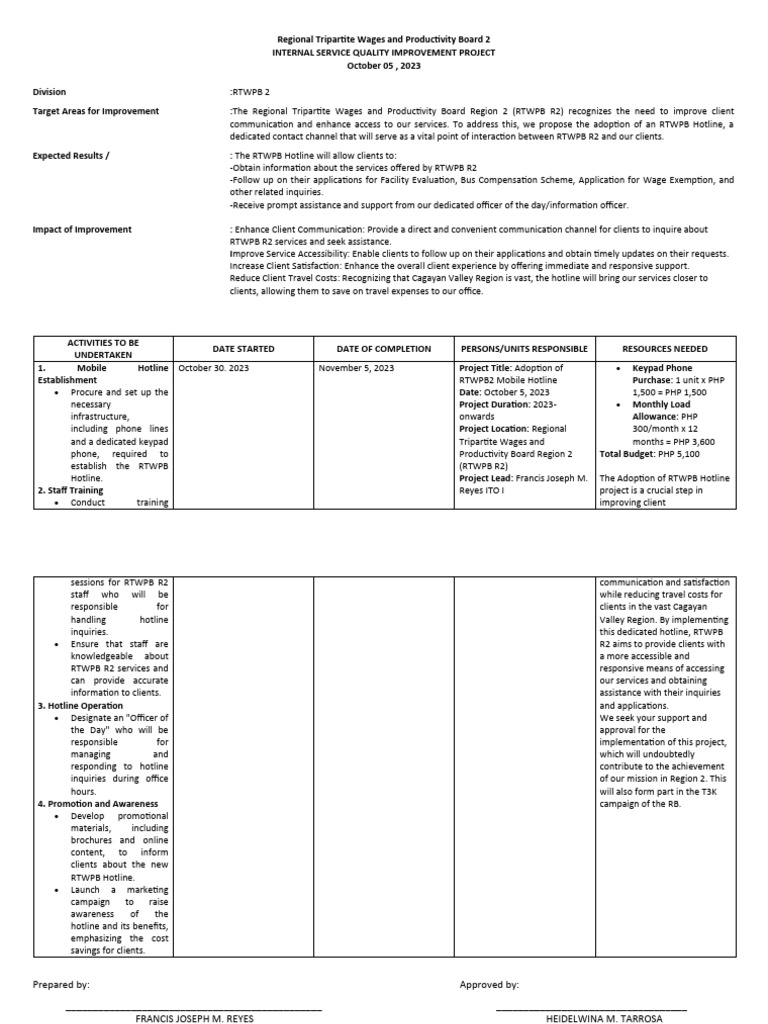 SQIP Action Plan 1 | PDF