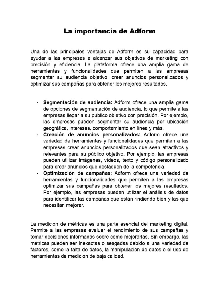 La Importancia de Adform | PDF