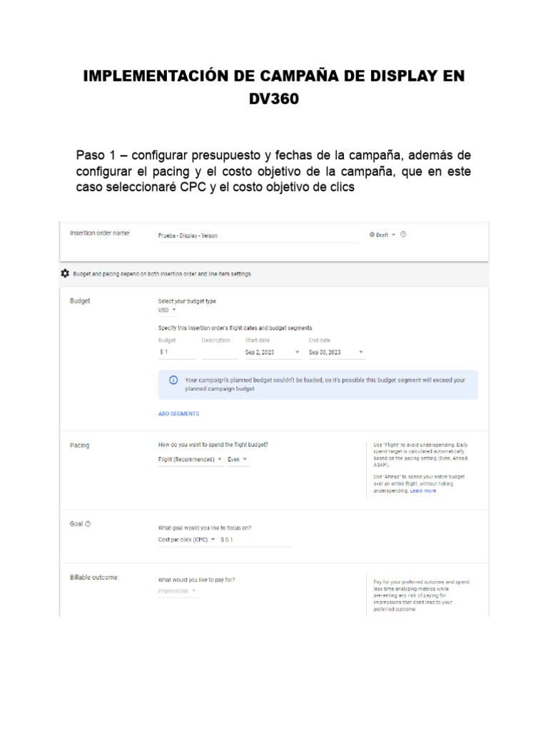 Implementación de Campaña de Display en DV360 | PDF | Ciencias sociales
