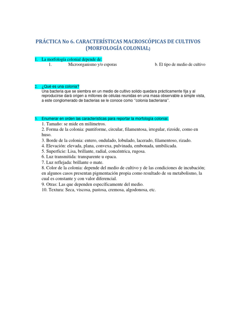 PRÁCTICA No 6MG1 | PDF | Las bacterias | Glóbulo rojo