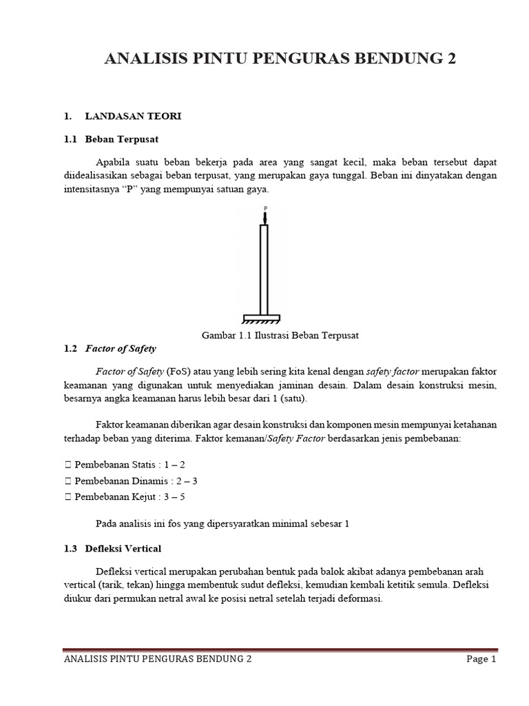 Rev 3 Analisis Pintu Penguras Bendung 2 | PDF