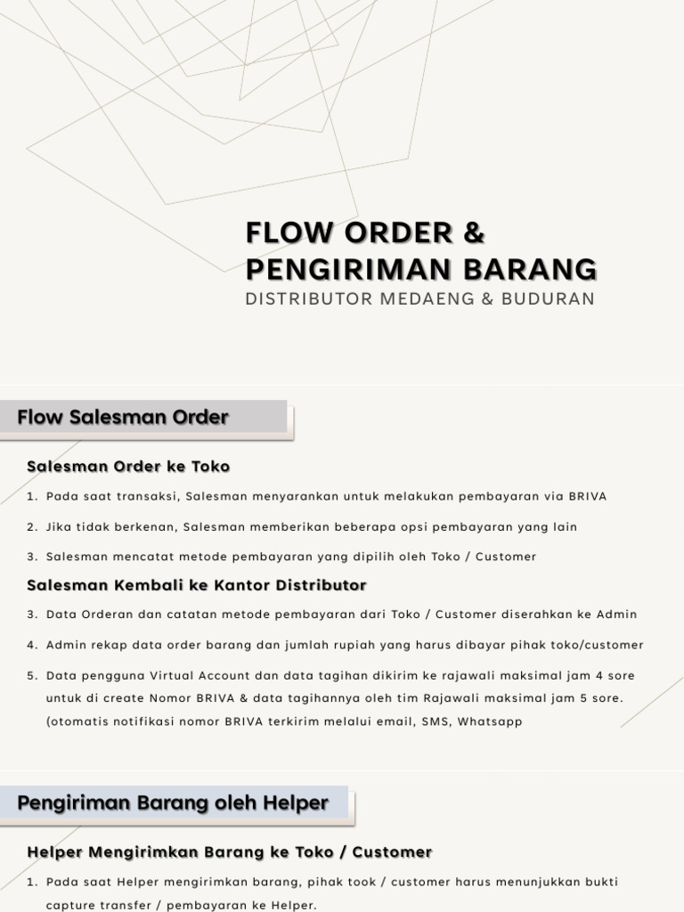 Flow Order & Pengiriman Barang | PDF