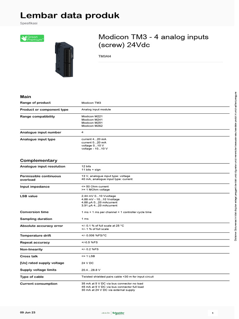 Modicon TM3 - TM3AI4 | Download Free PDF | Electronic Circuits | Metrology