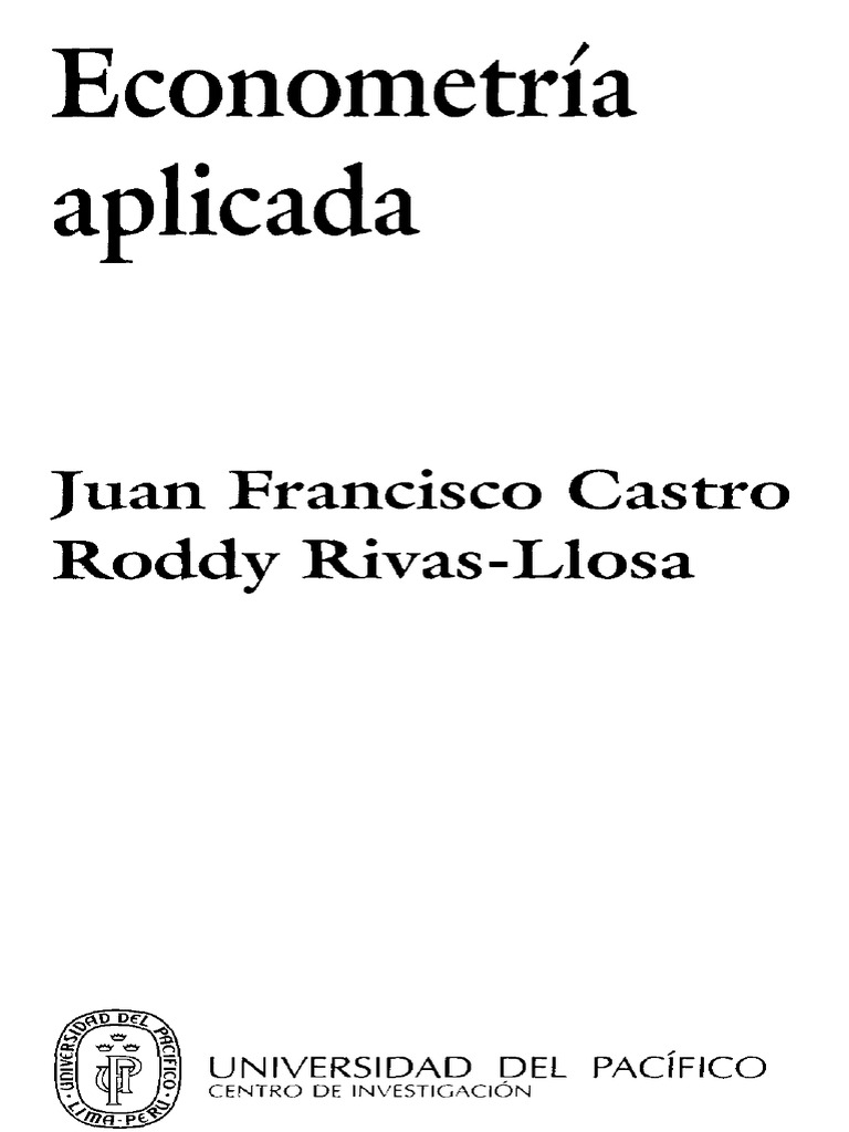 Econometria Aplicada - F. Castro y R. Rivas | PDF