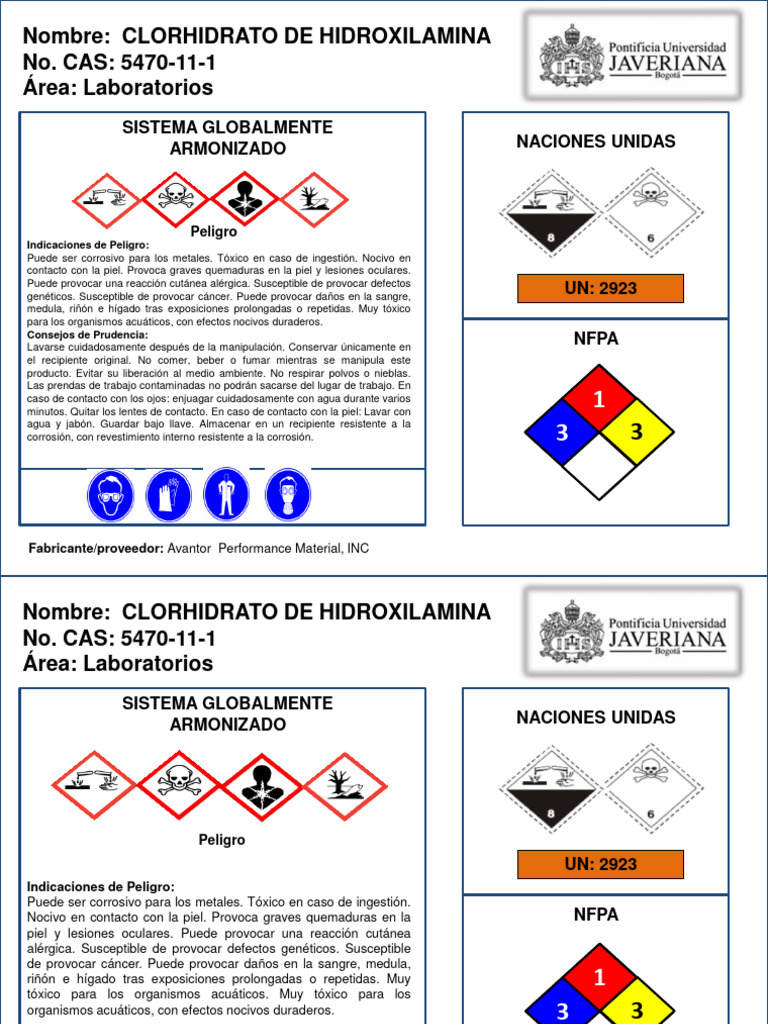 Clorhidrato de Hidroxilamina | PDF