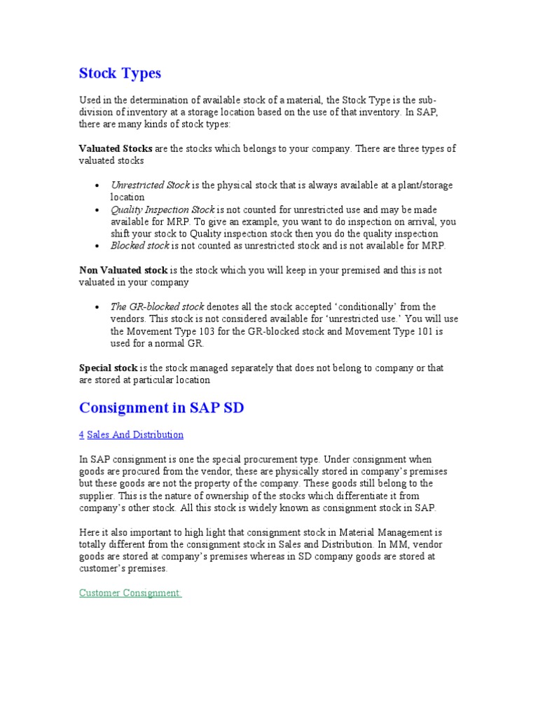 A Comprehensive Guide to Stock Types, Consignment Management, and ...