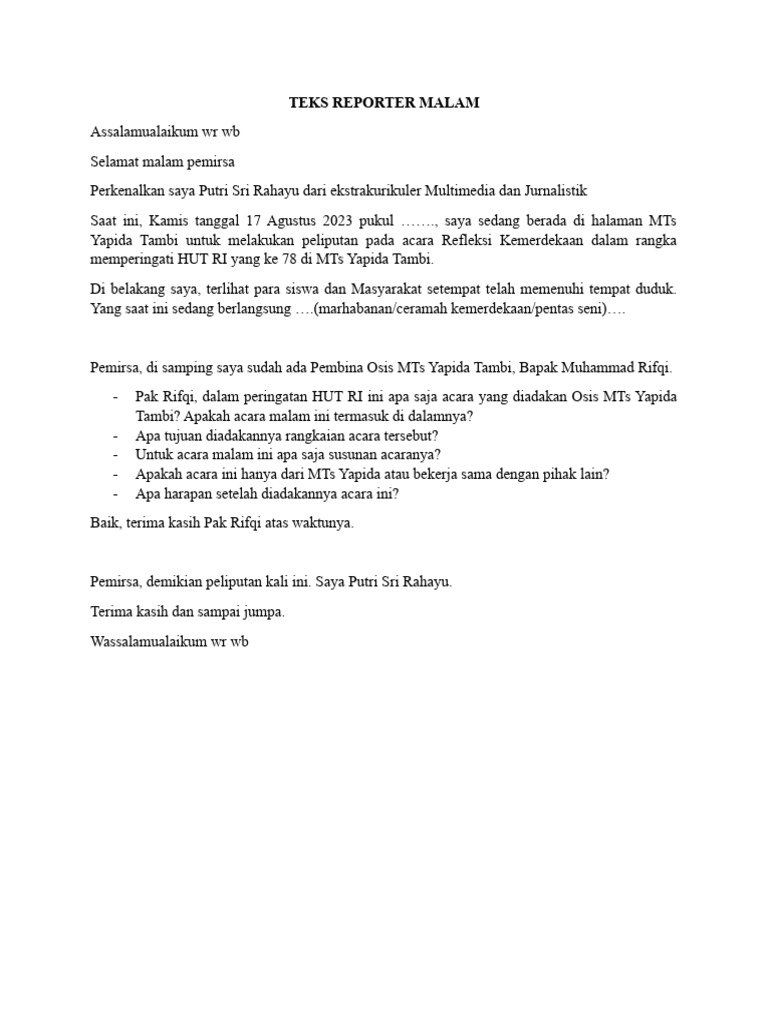 Teks Reporter | PDF