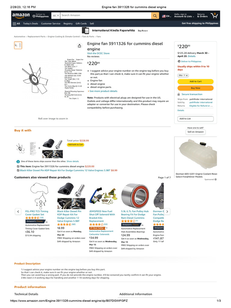 Engine Fan 3911326 For Cummins Diesel Engine | PDF